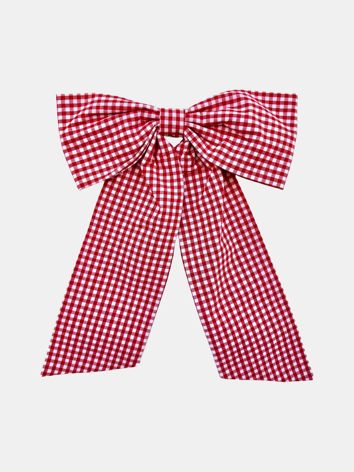 Red Gingham Bow - Door Bow, Wreath, Home Decor, Door Decor – A Bow or Two