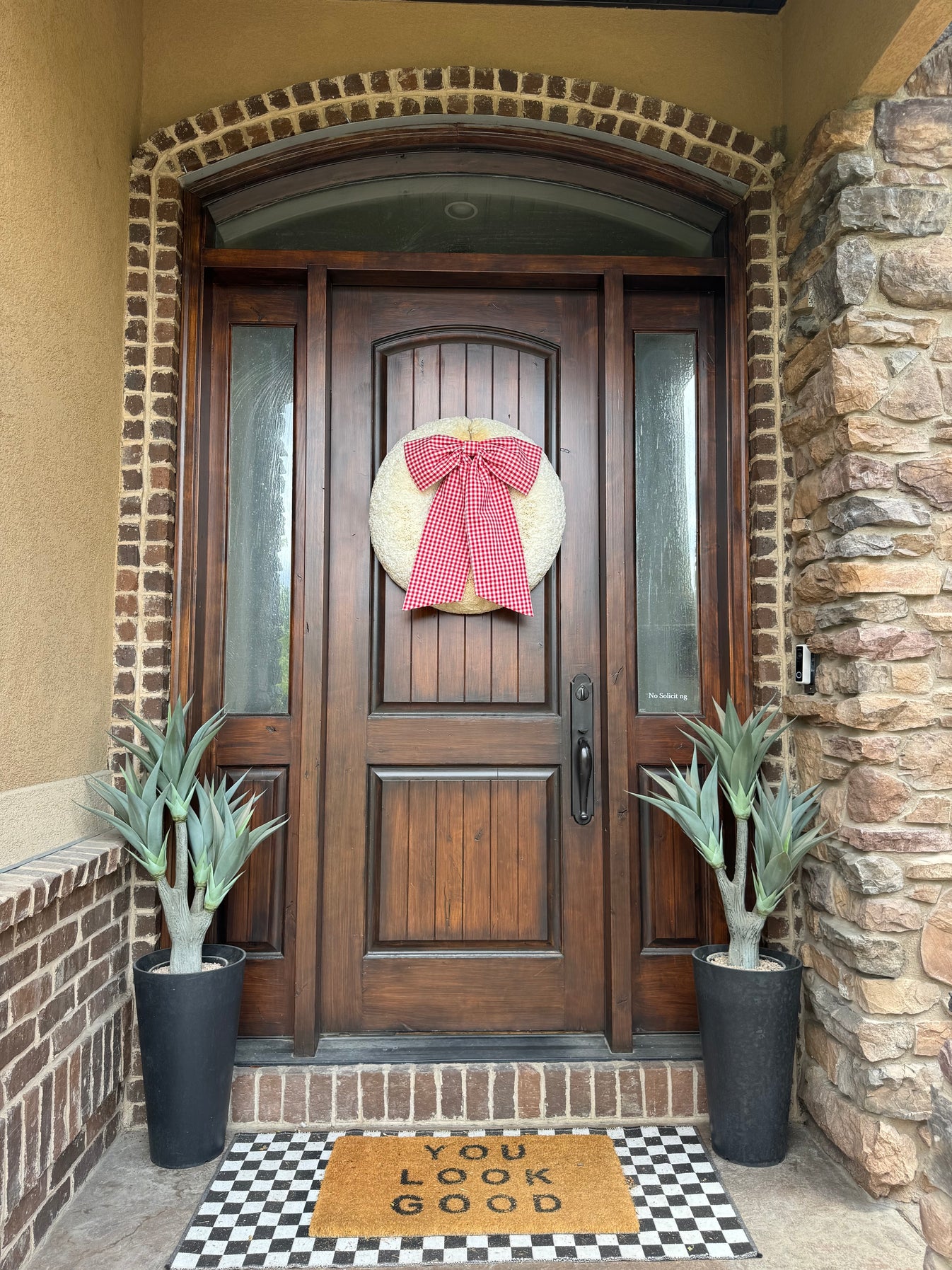 Red Gingham Bow - Door Bow, Wreath, Home Decor, Door Decor – A Bow or Two